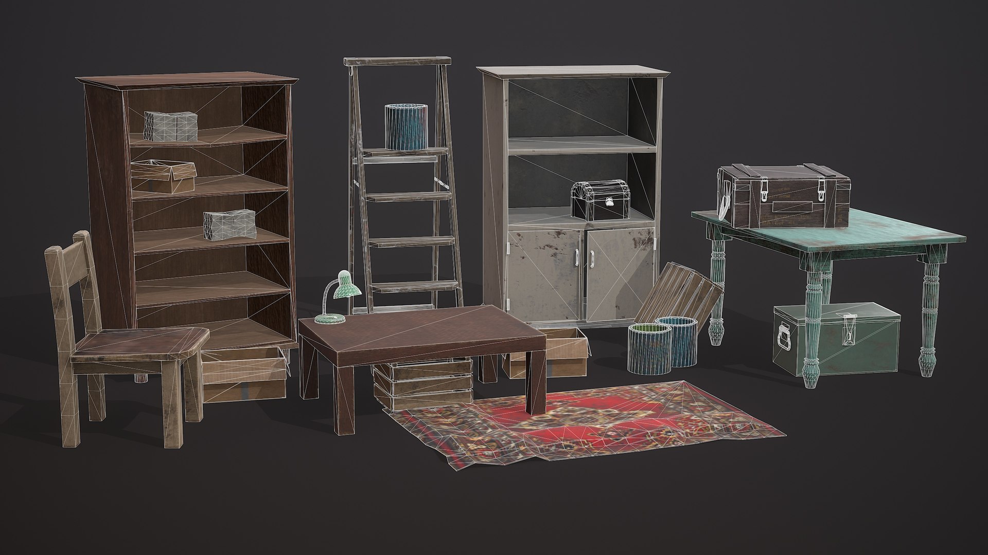 Pack Of Props For Game Interiors Vol 1 3D Model - TurboSquid 1930613