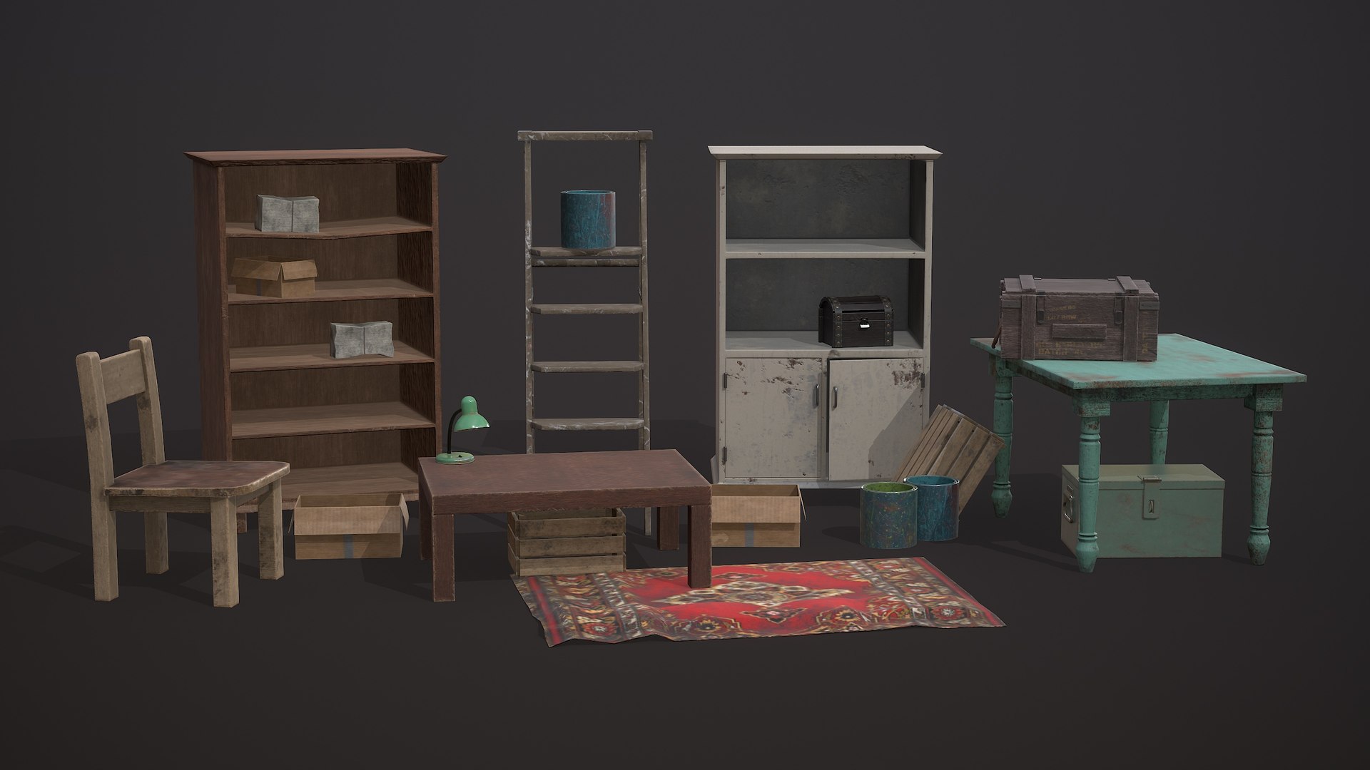 Pack Of Props For Game Interiors Vol 1 3D Model - TurboSquid 1930613