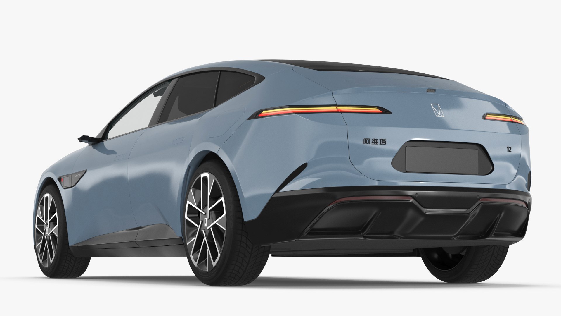 Avatr 12 EV Blue Color With Headlights On Rigged 3D Model - TurboSquid 2209685