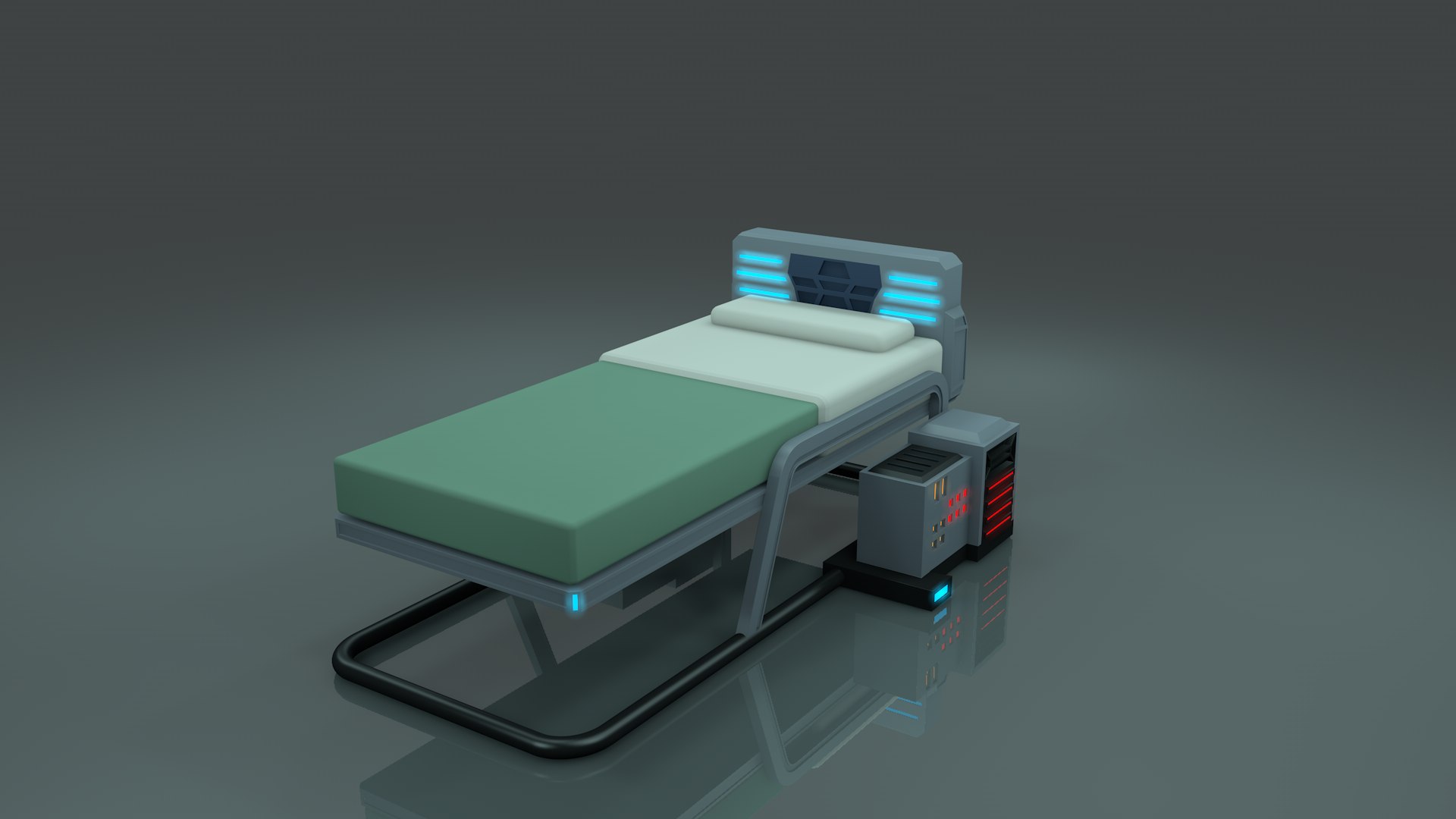 3D Sci Fi Bed - TurboSquid 2350277