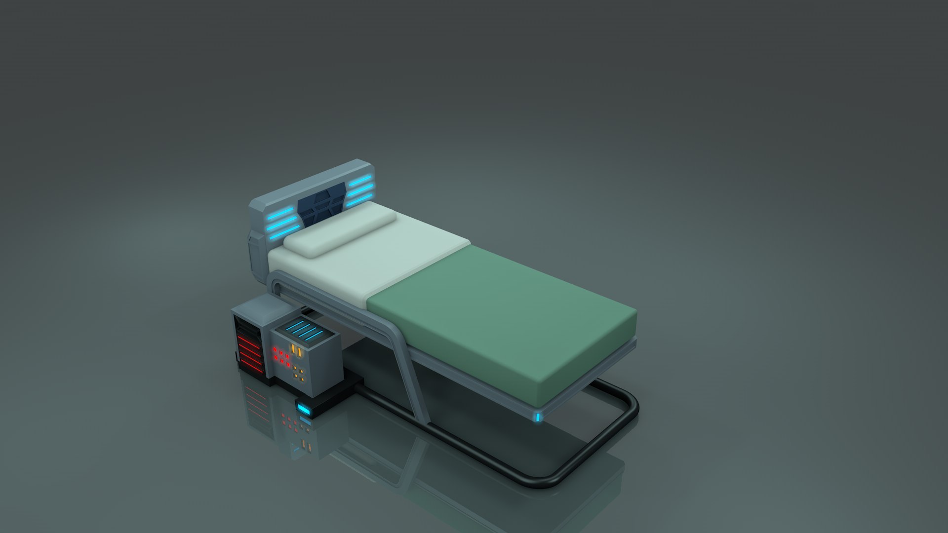 3D Sci Fi Bed - TurboSquid 2350277