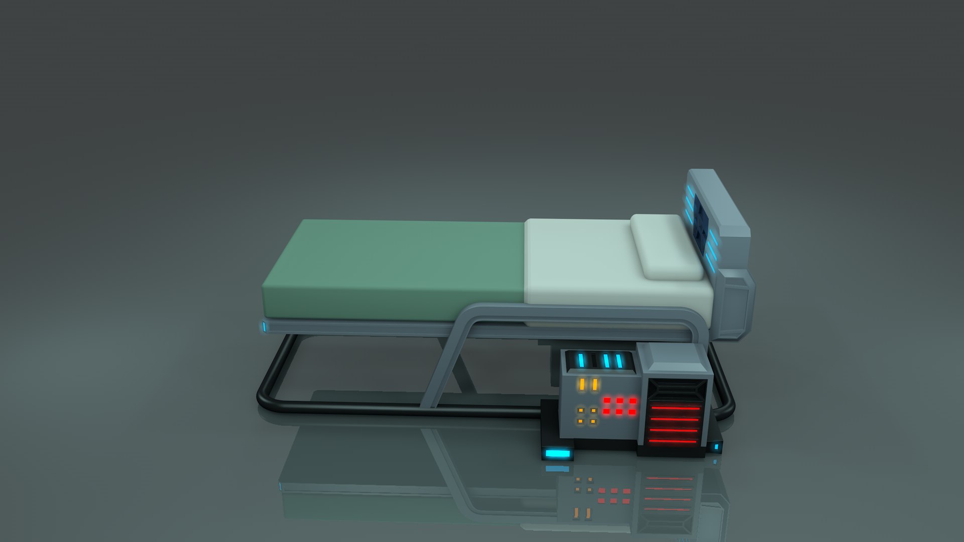 3D Sci Fi Bed - TurboSquid 2350277