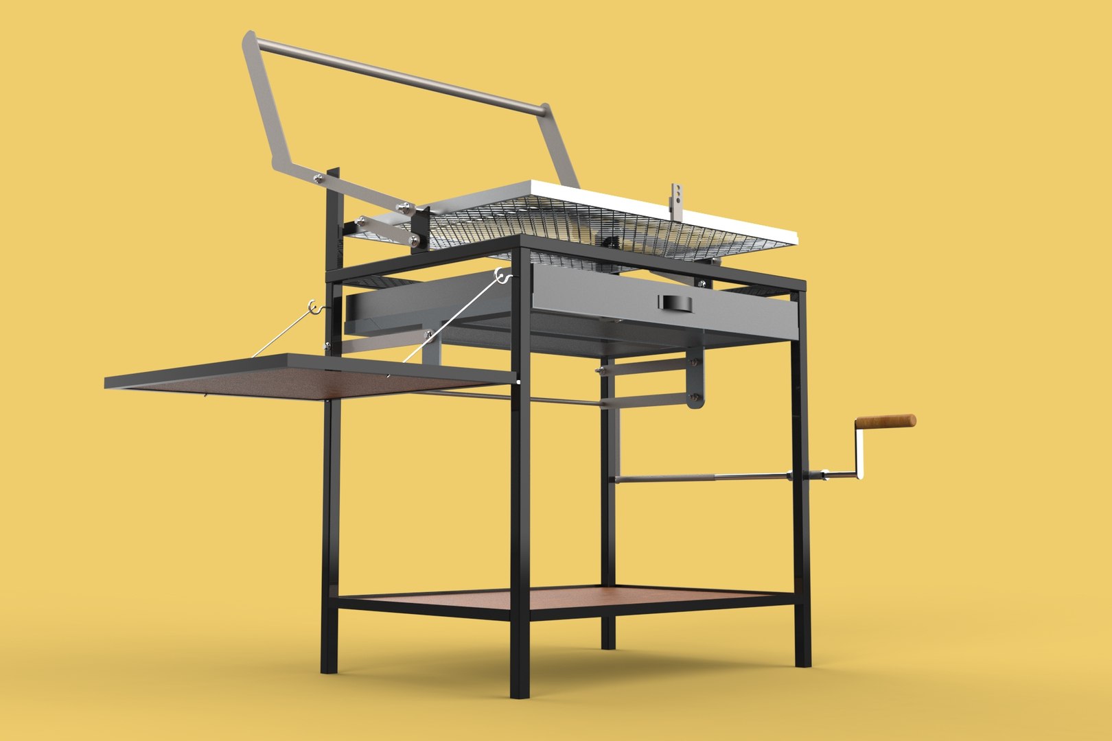 3D BASKET CHARCOAL NET FLIP MEAT GRILL ROTATING TURNING Model ...