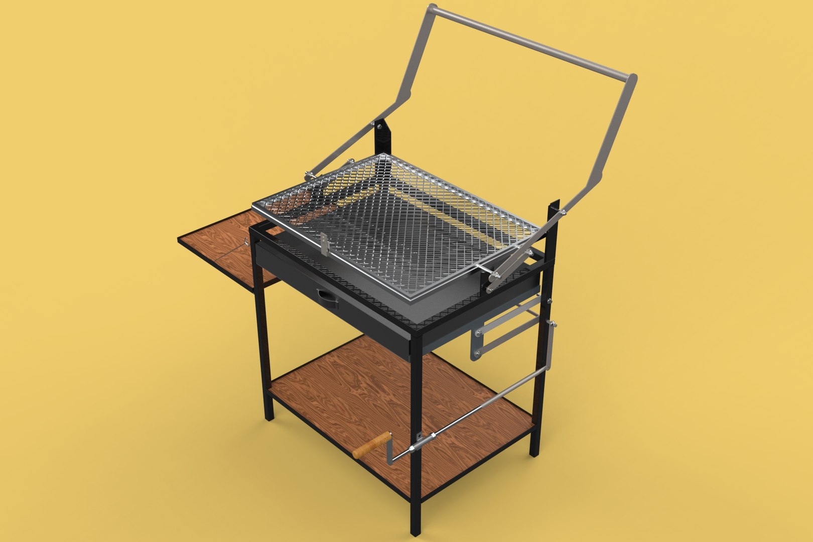 3D BASKET CHARCOAL NET FLIP MEAT GRILL ROTATING TURNING Model ...