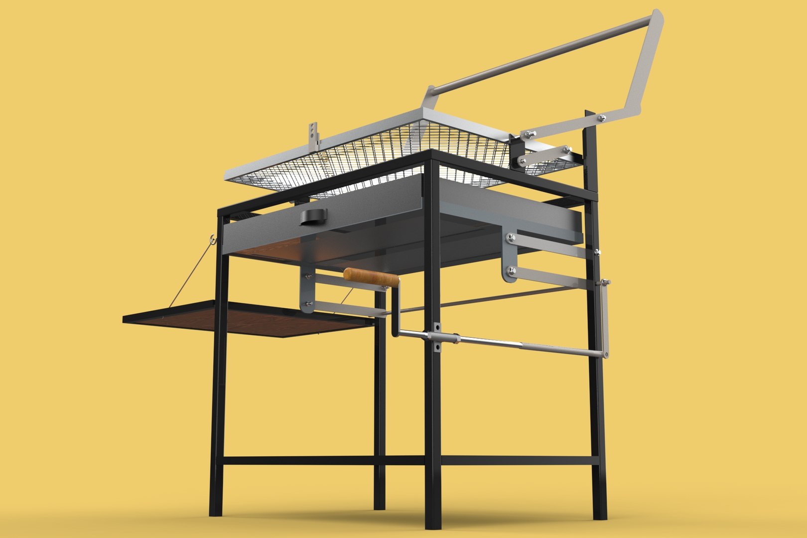 3D BASKET CHARCOAL NET FLIP MEAT GRILL ROTATING TURNING Model ...