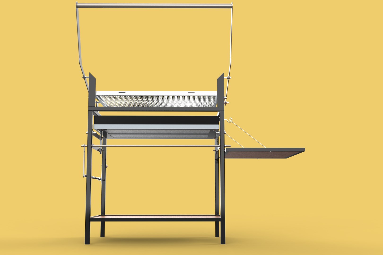 3D BASKET CHARCOAL NET FLIP MEAT GRILL ROTATING TURNING Model ...