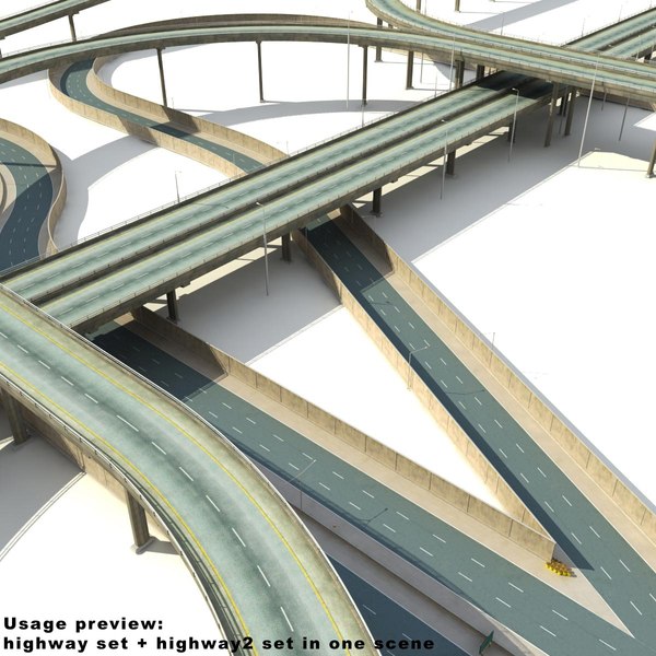 highway roads 3d model