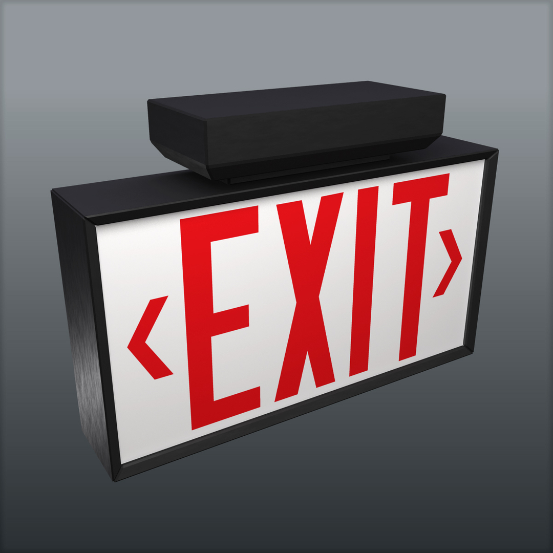 emergency exit sign 3d model