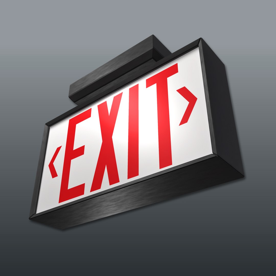 Emergency Exit Sign 3d Model