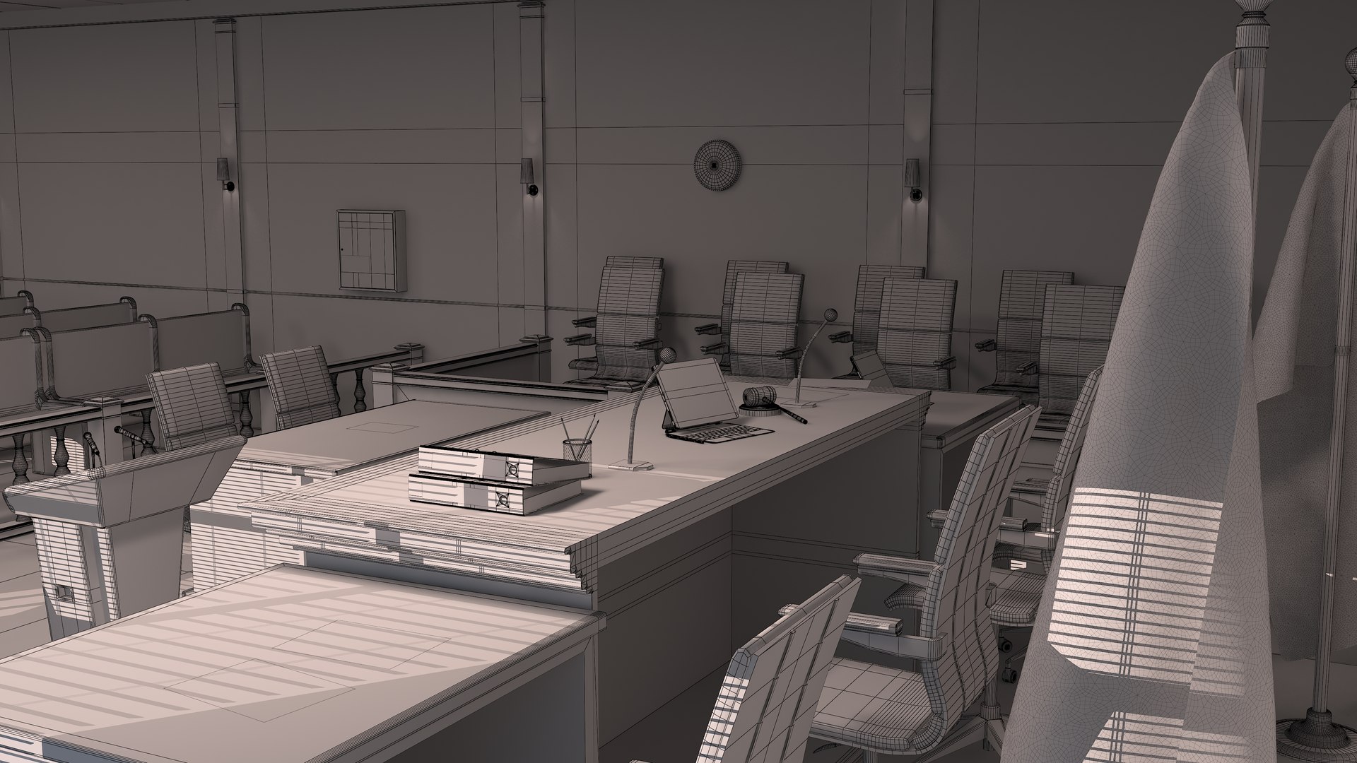 CourtRoom Interior model - TurboSquid 2066485