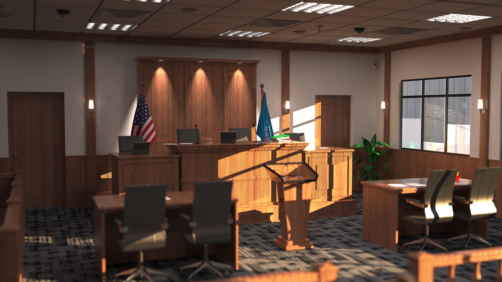 CourtRoom Interior Model - TurboSquid 2066485