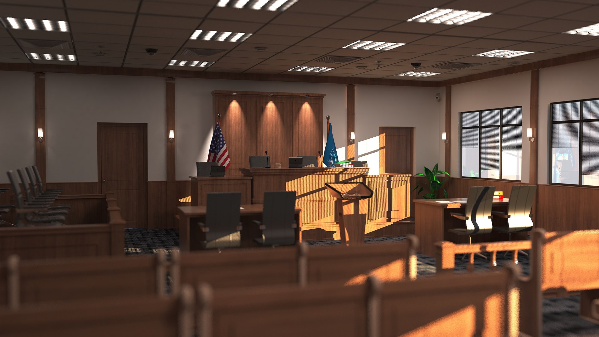 CourtRoom Interior Model - TurboSquid 2066485