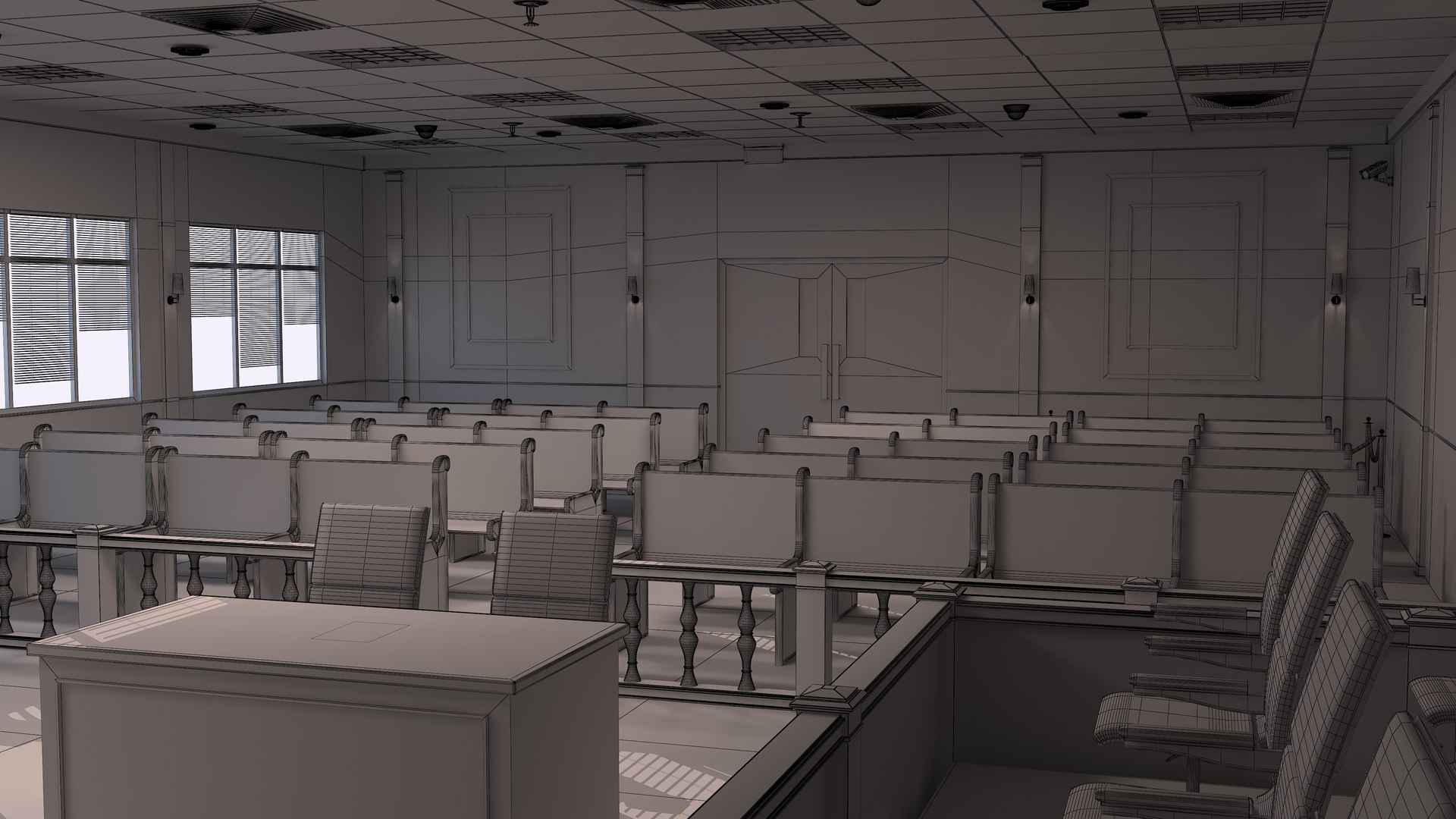 CourtRoom Interior model - TurboSquid 2066485