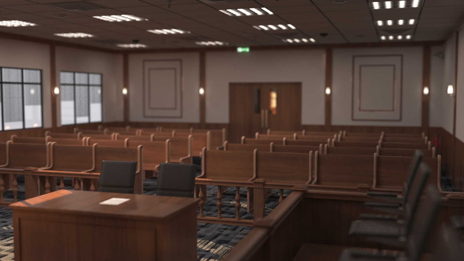 CourtRoom Interior Model - TurboSquid 2066485