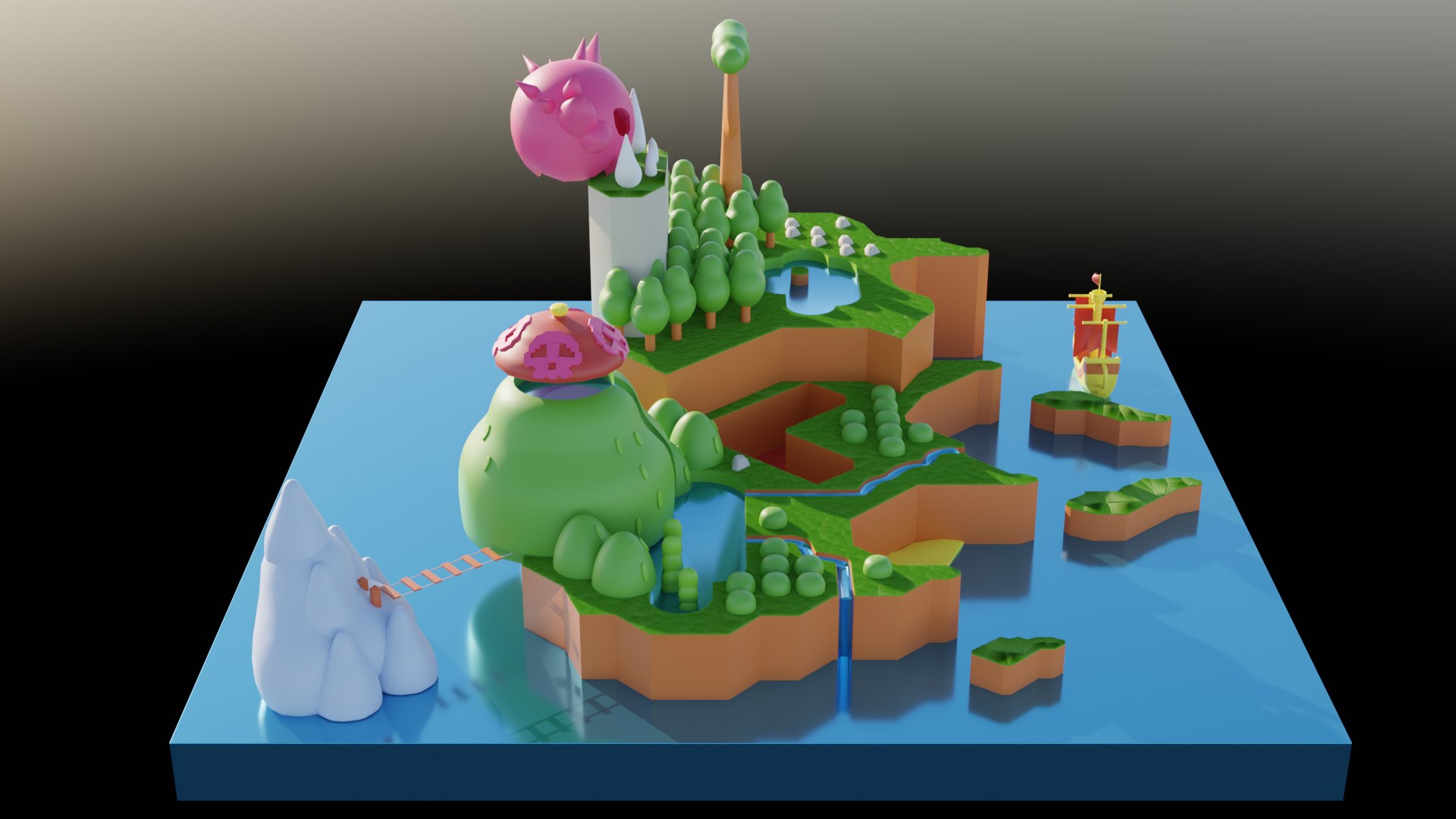 Wario Land Super Mario Land 3 Map 3D Model - TurboSquid 2002784