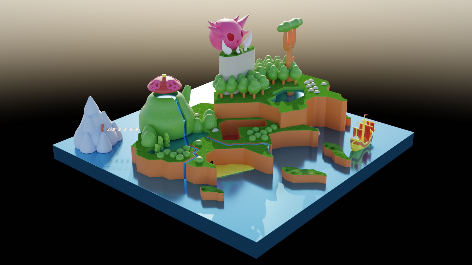 Wario Land Super Mario Land 3 Map 3D Model - TurboSquid 2002784