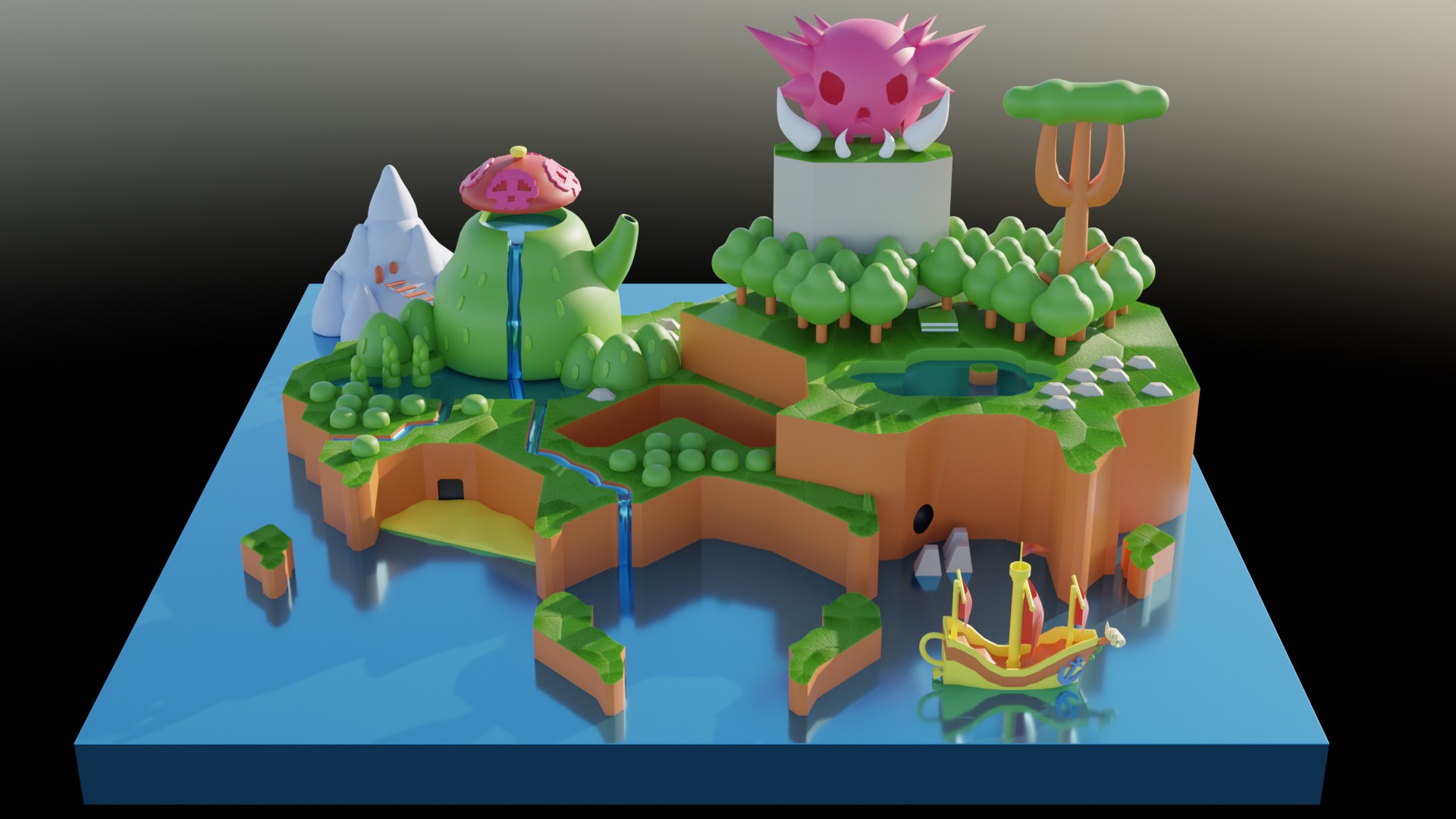modèle 3D de Carte des terres de Wario - TurboSquid 2002784