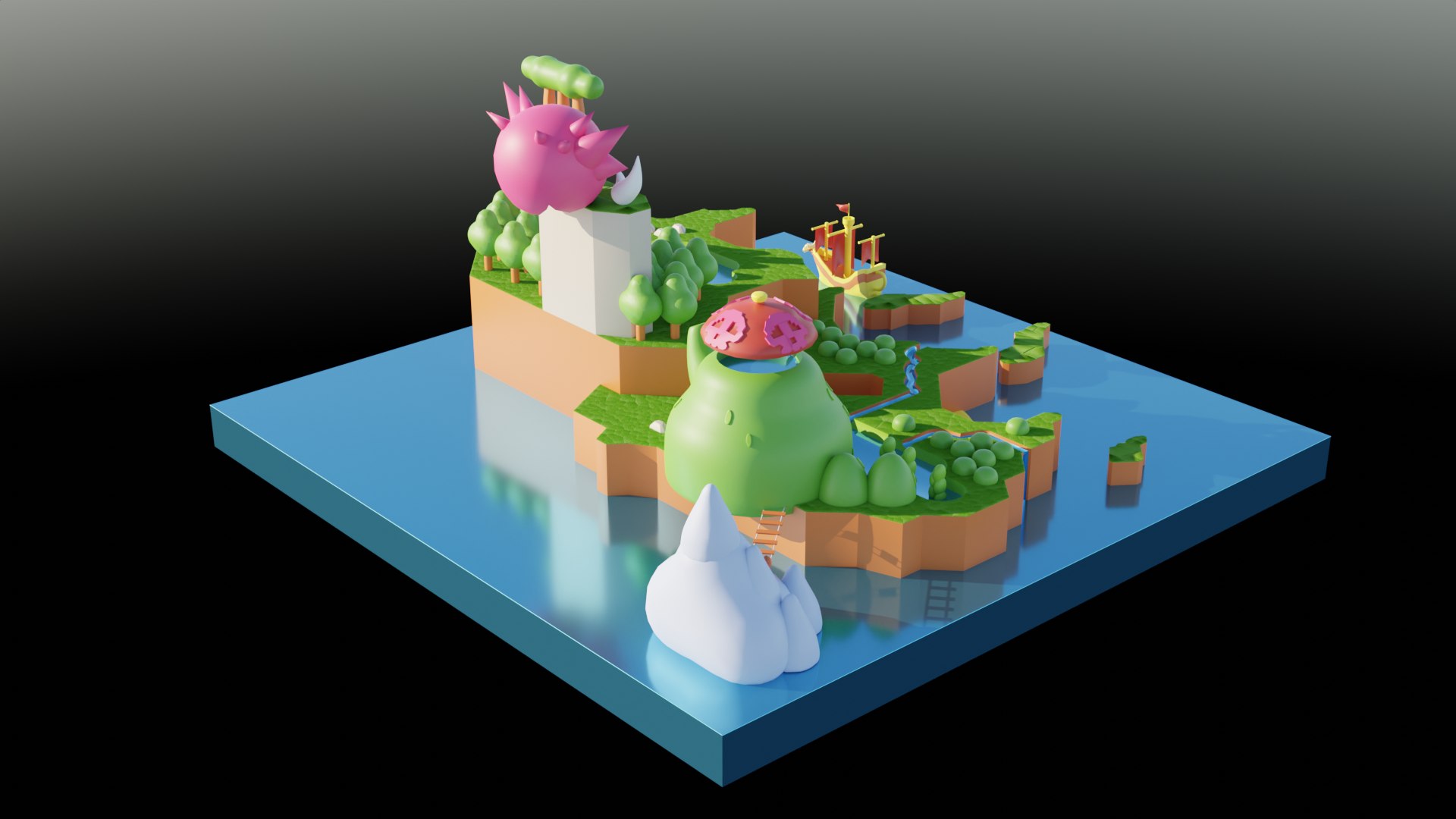 Wario Land Super Mario Land 3 Map 3D Model - TurboSquid 2002784