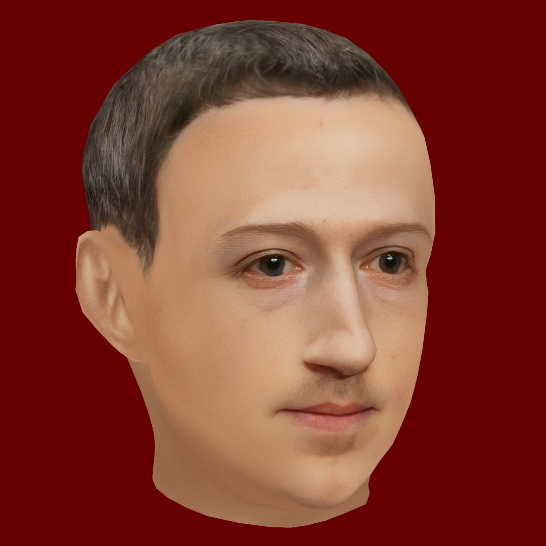 3D Mark Zuckerberg Low Poly Head - TurboSquid 2203662