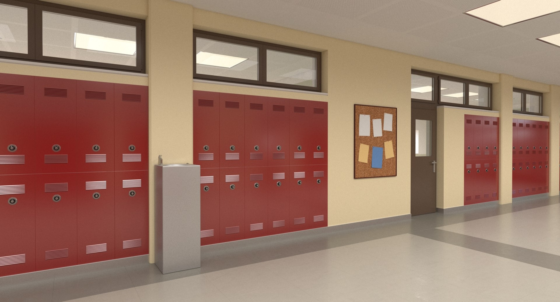 3D School Hallway - TurboSquid 1448604