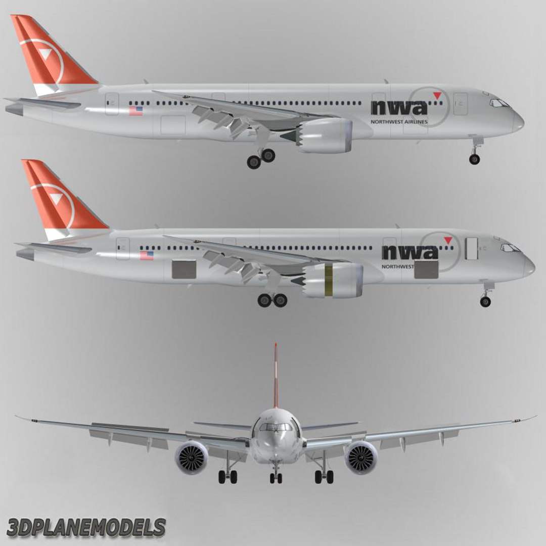 3d B787-8 Northwest Airlines Model
