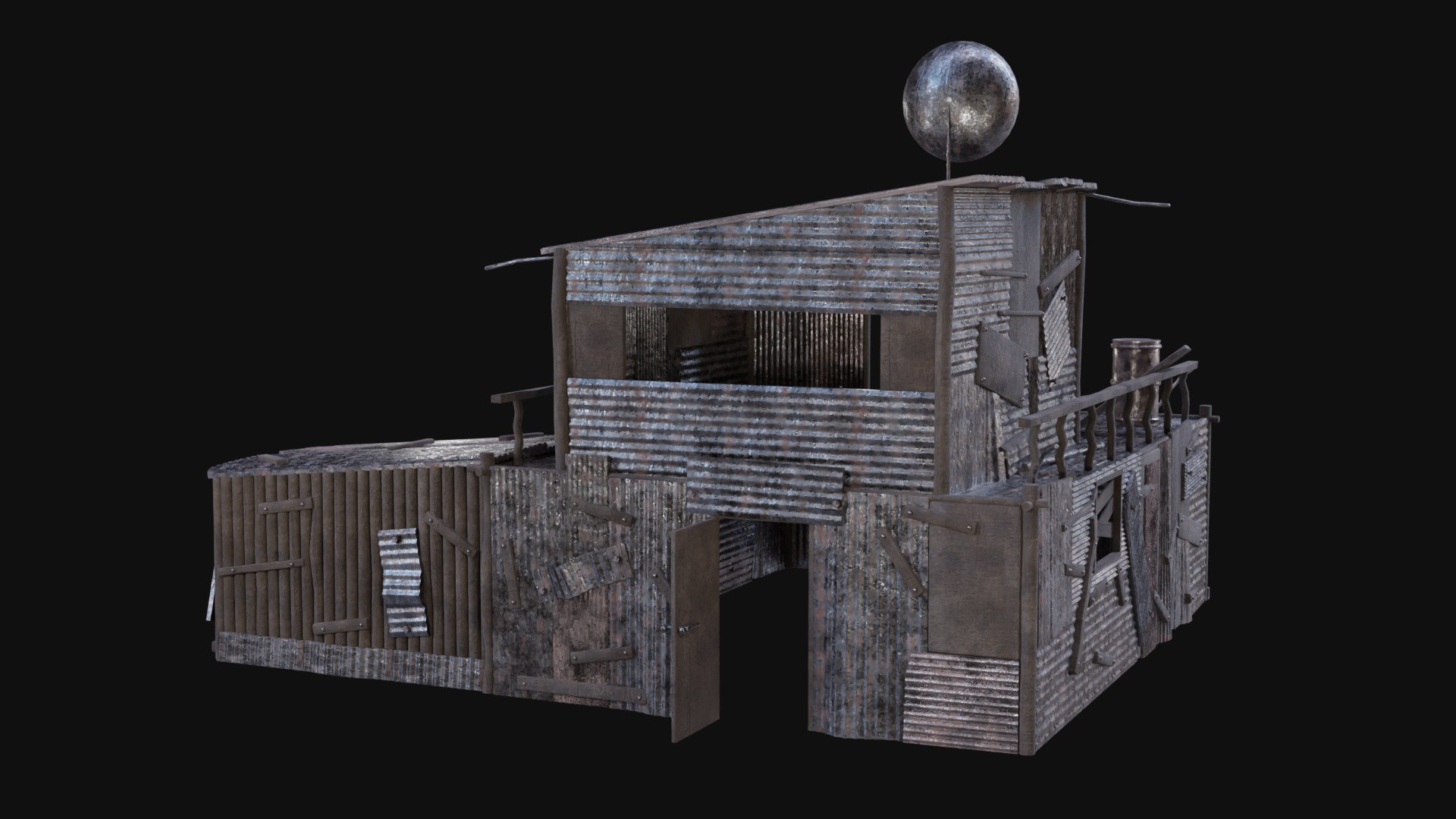 SHELTER POST APO HOUSE HUT IMPROVISED PLATE DEBRIS SURVIVAL AAA 3D ...