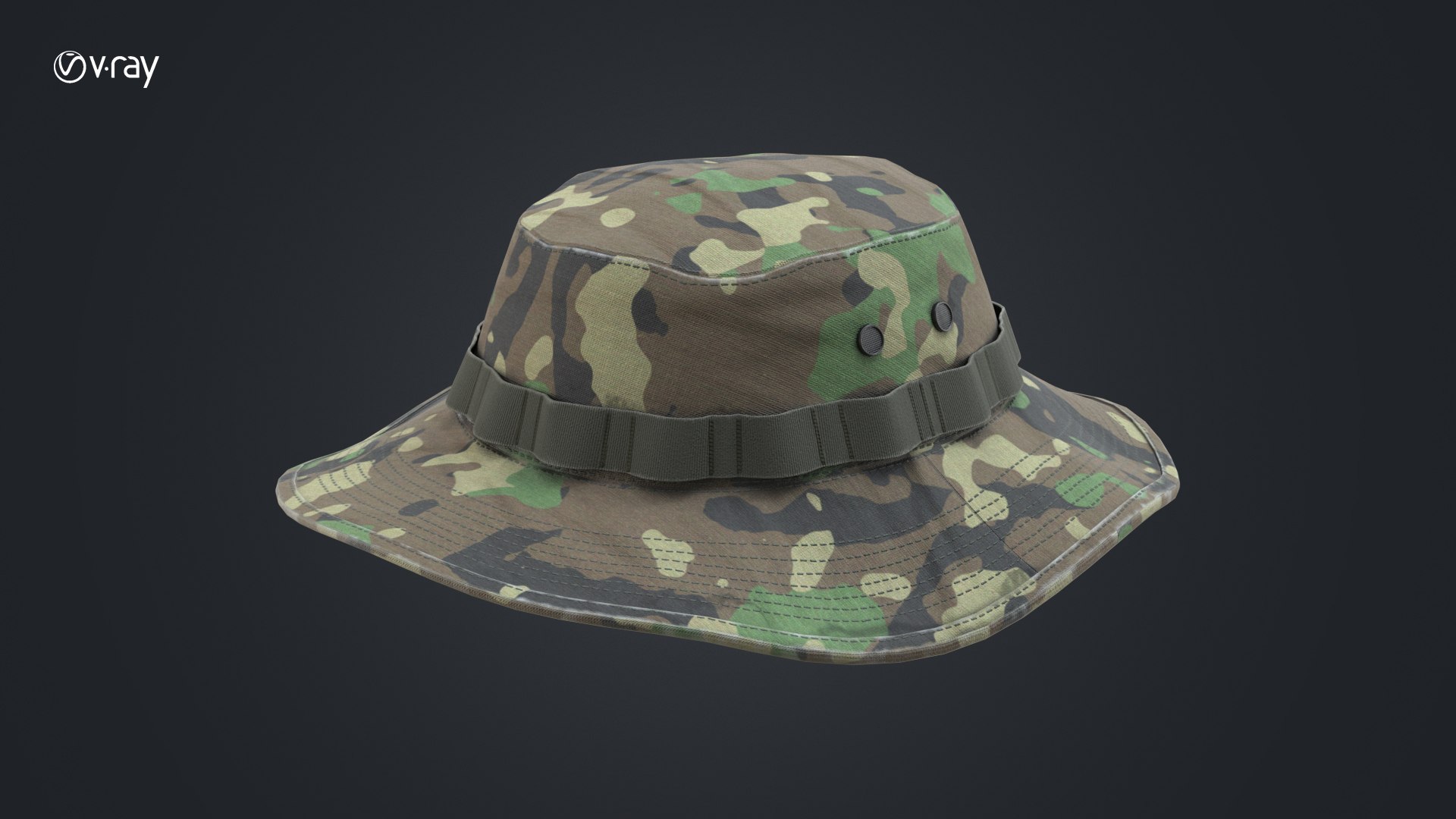 military boonie hat 3d max