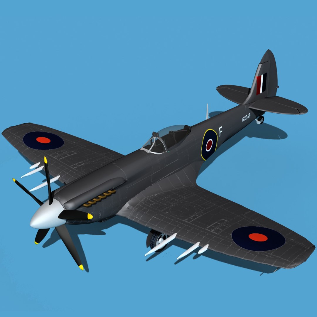 3D Supermarine Spitfire Mk XVIII V07 Model - TurboSquid 1925719