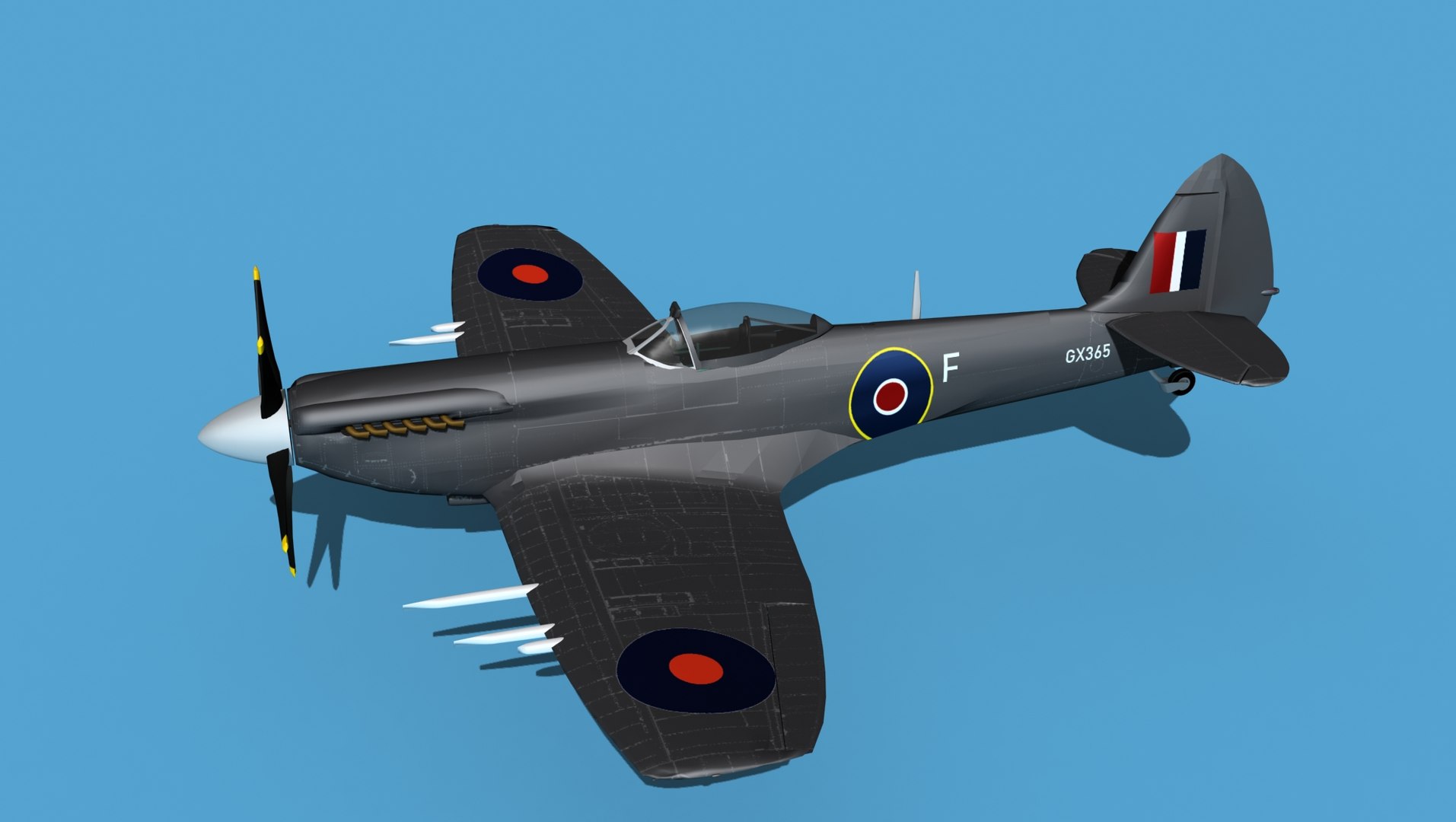 3D Supermarine Spitfire Mk XVIII V07 Model - TurboSquid 1925719