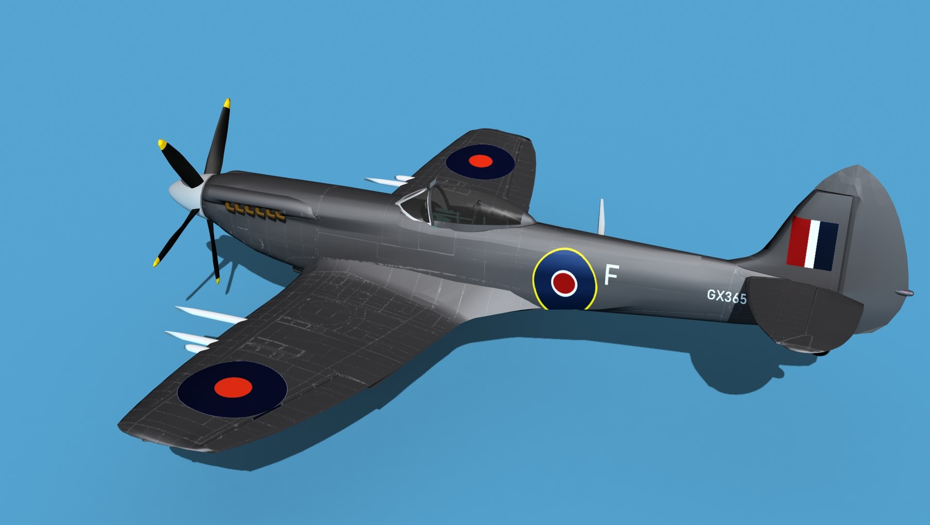 3D Supermarine Spitfire Mk XVIII V07 Model - TurboSquid 1925719