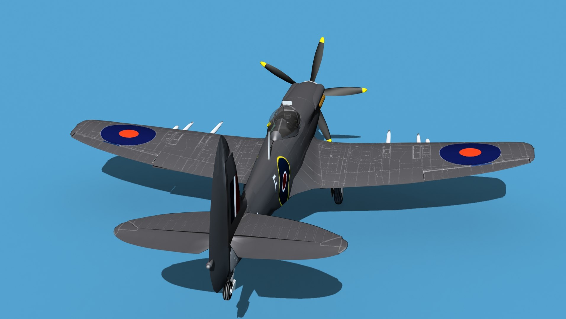 3D Supermarine Spitfire Mk XVIII V07 Model - TurboSquid 1925719