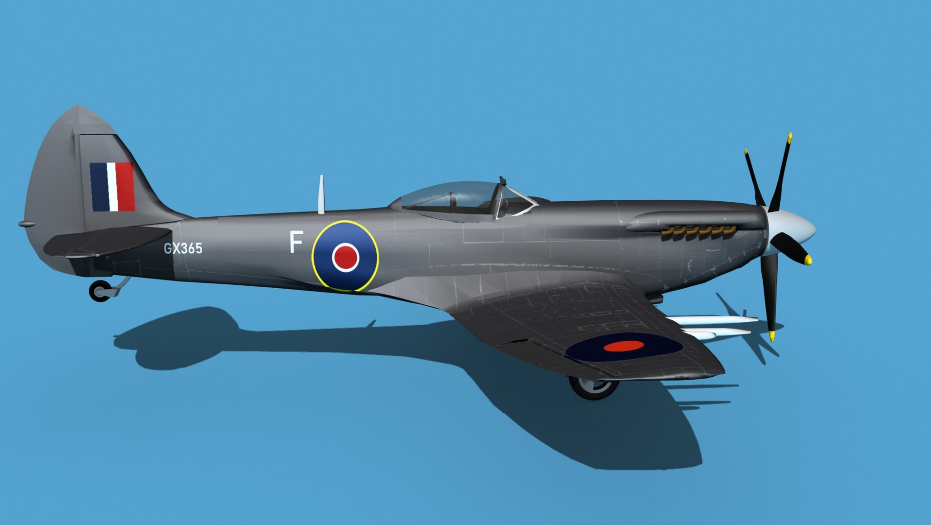 3D Supermarine Spitfire Mk XVIII V07 Model - TurboSquid 1925719