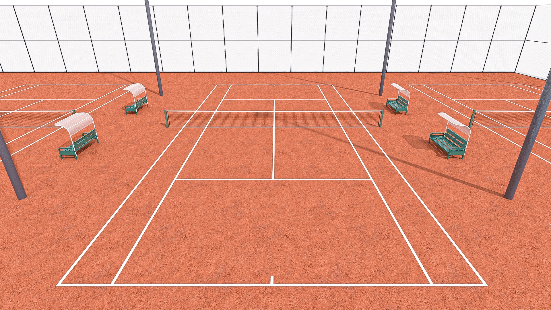 3D Tennis Clay Court Complex Model - TurboSquid 2075000