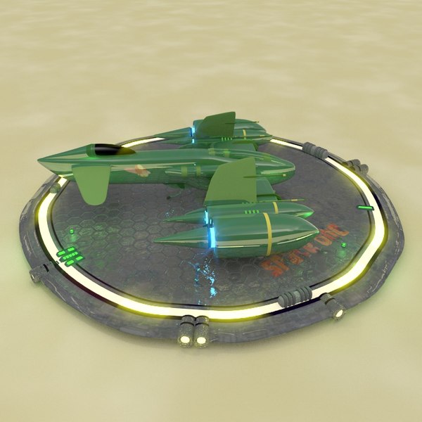 retro spaceship 3d model