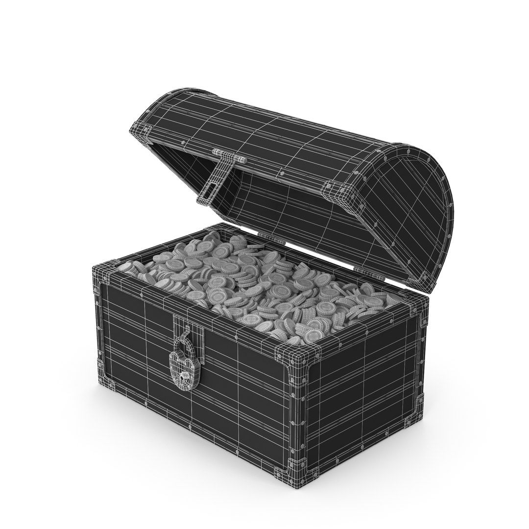 Wooden Chest With Coins 3D Model - TurboSquid 1989592