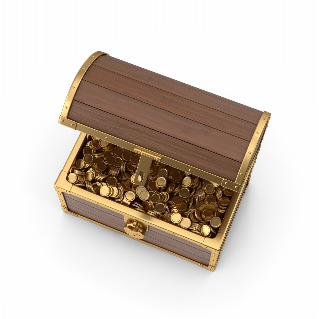 Wooden Chest With Coins 3D Model - TurboSquid 1989592