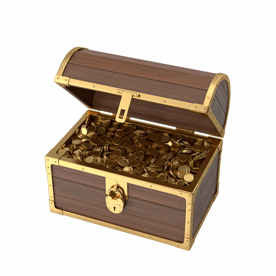 Wooden Chest With Coins 3D Model - TurboSquid 1989592