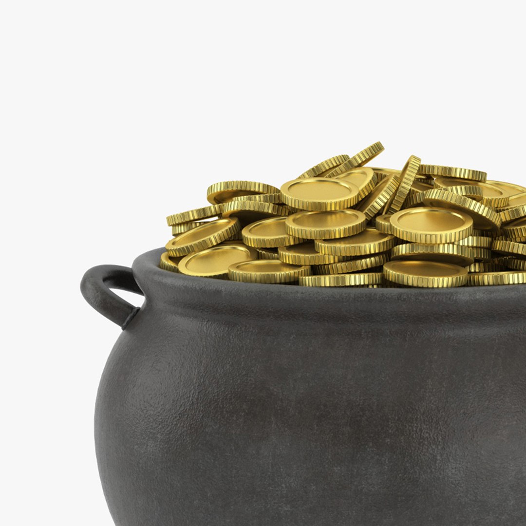 3D Model Pot With Gold Coins - TurboSquid 1735394