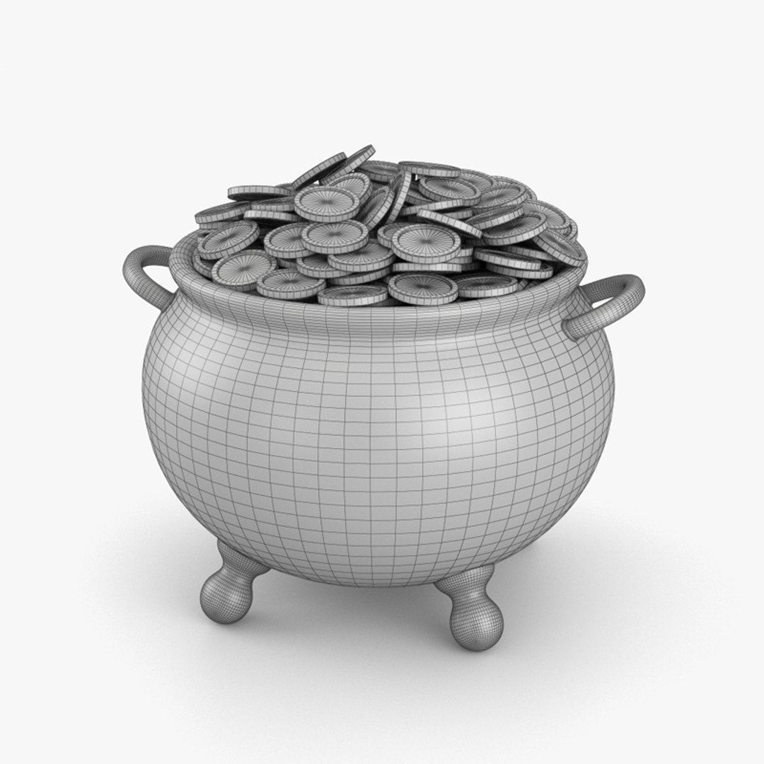 3D Model Pot With Gold Coins - TurboSquid 1735394