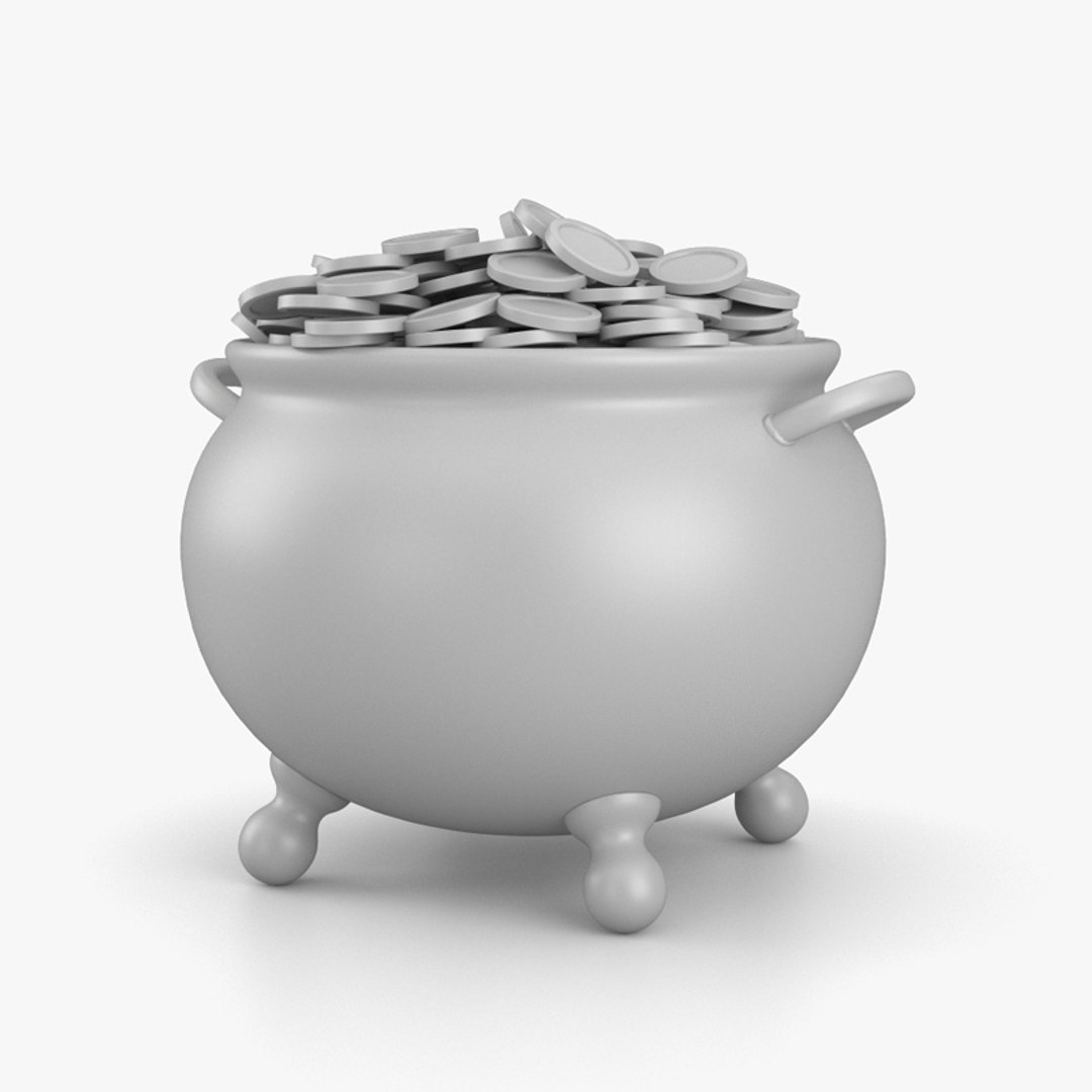 3D Model Pot With Gold Coins - TurboSquid 1735394