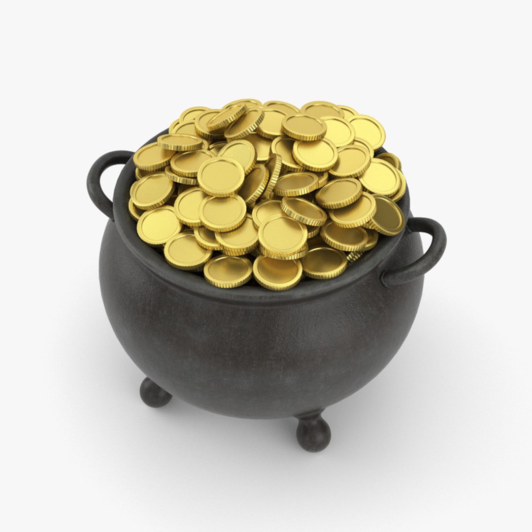 3D Model Pot With Gold Coins - TurboSquid 1735394