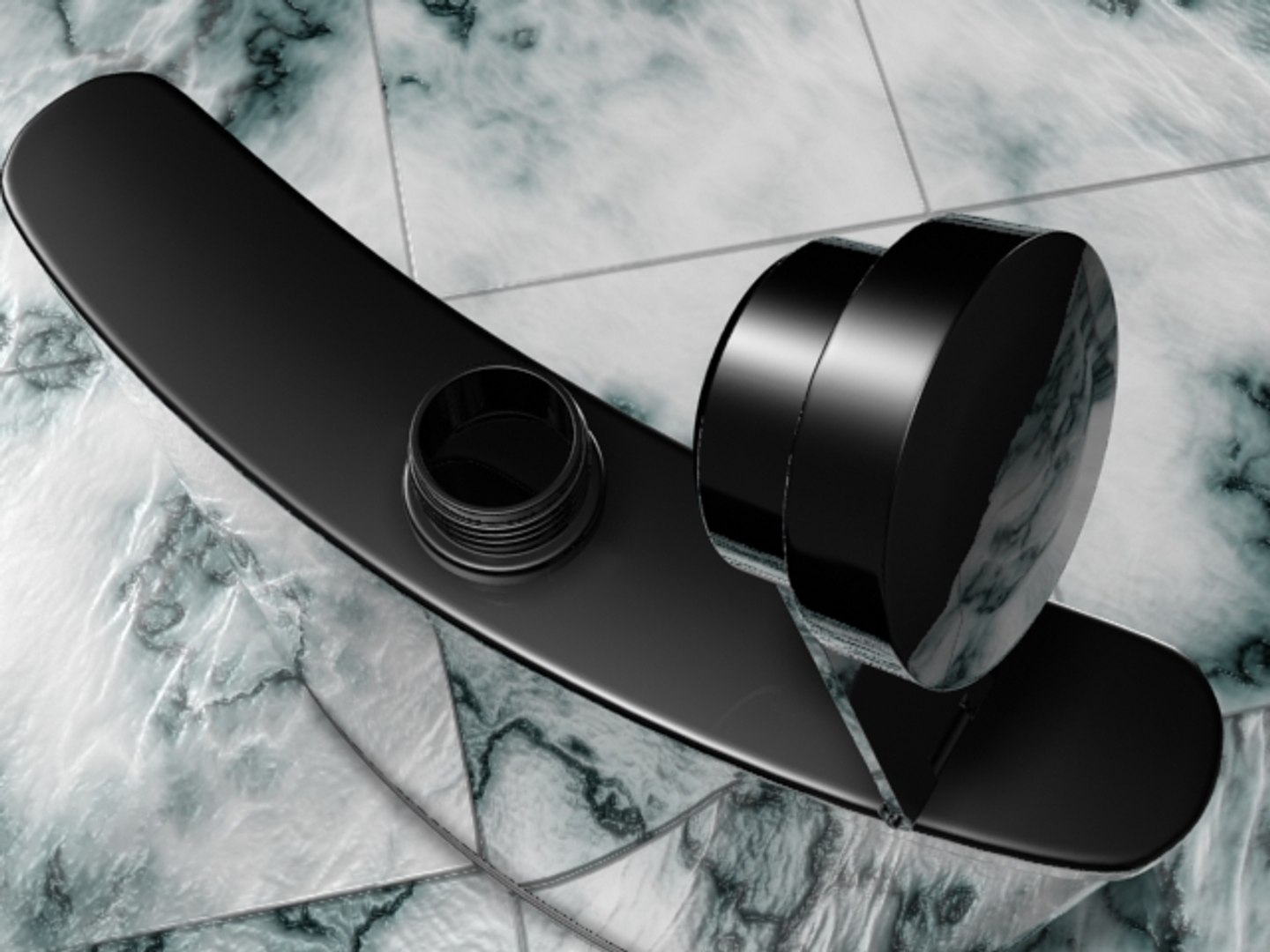 3d chrome bent flask model