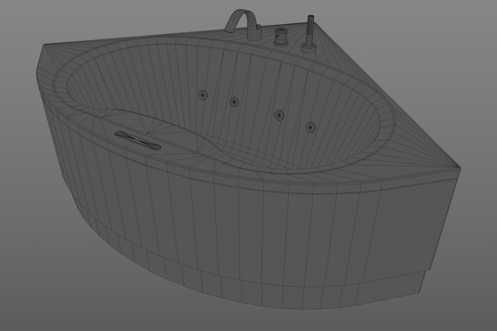 Corner Bathtub with Jacuzzi 3D model - TurboSquid 2175372