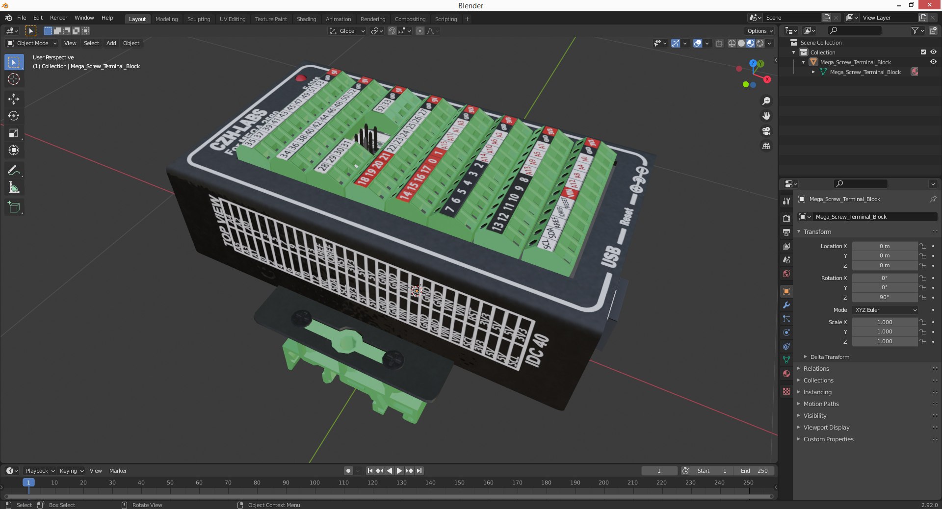 Mega Screw Terminal Block 3D Model - TurboSquid 1894100