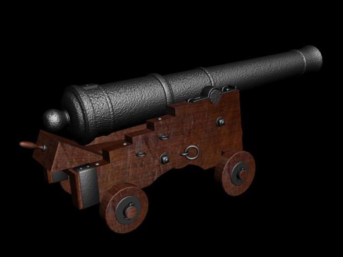 English Naval Cannon 3d Model