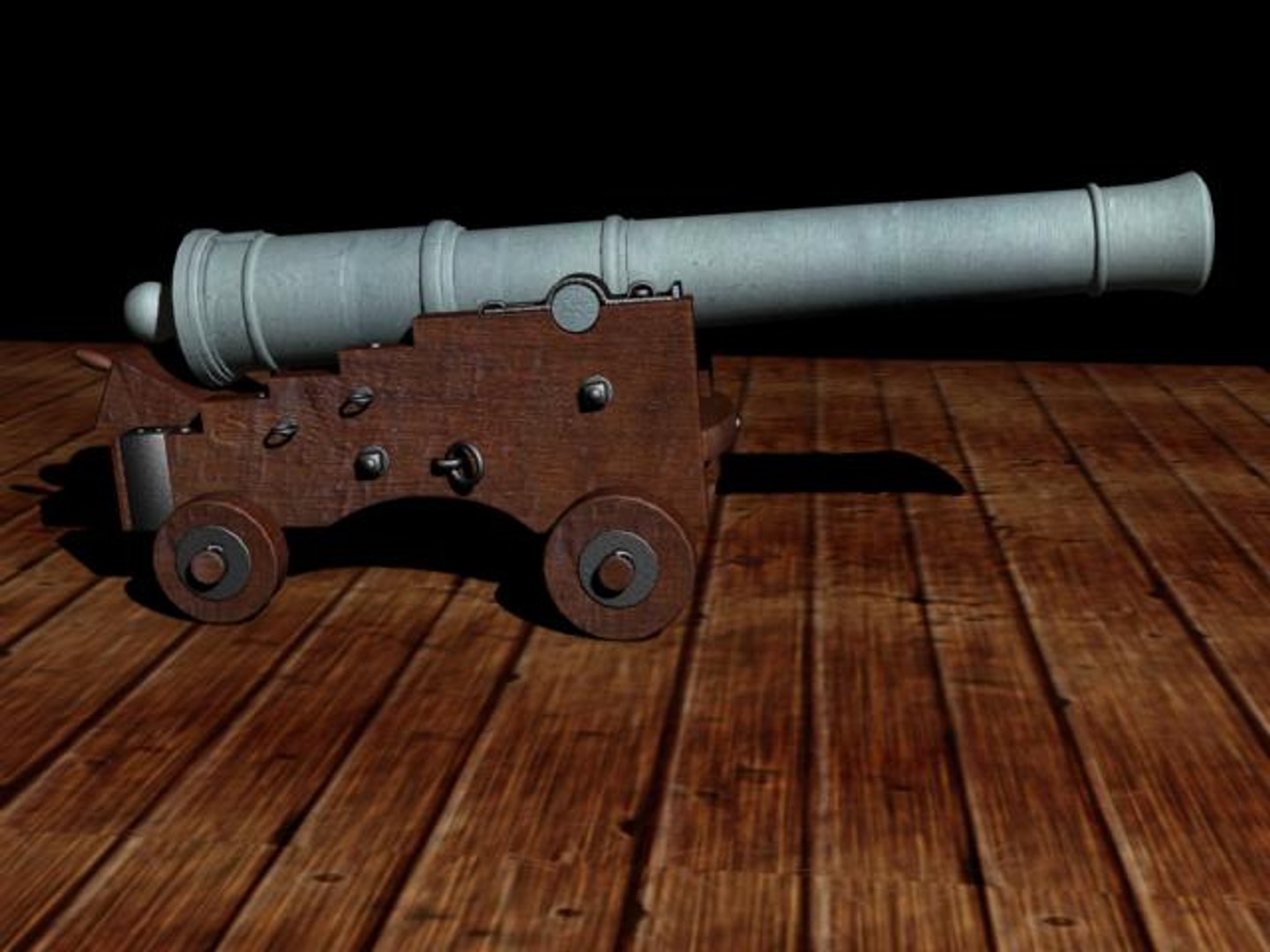 English Naval Cannon 3d Model