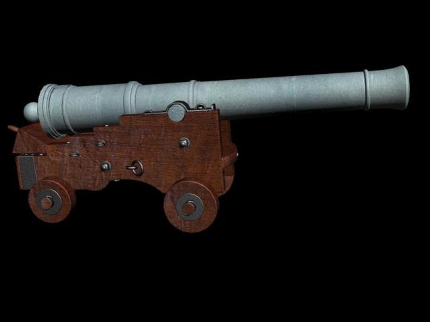 English Naval Cannon 3d Model