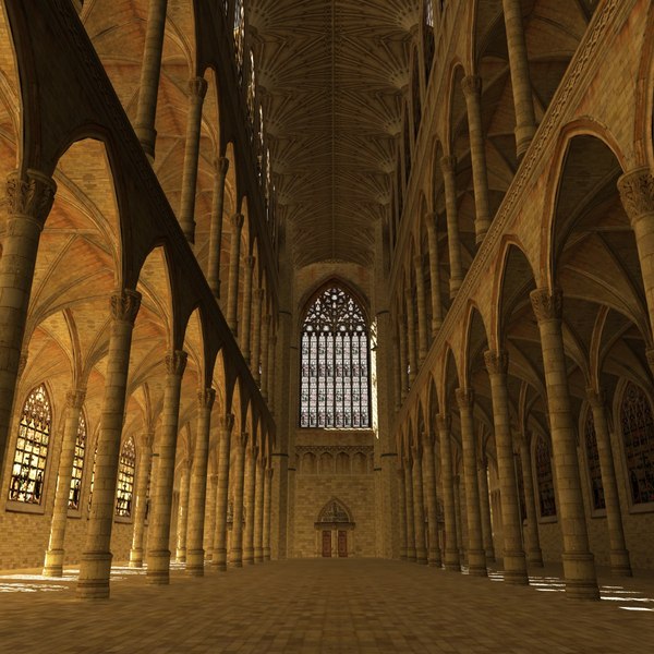 medieval cathedral gothic 3d model
