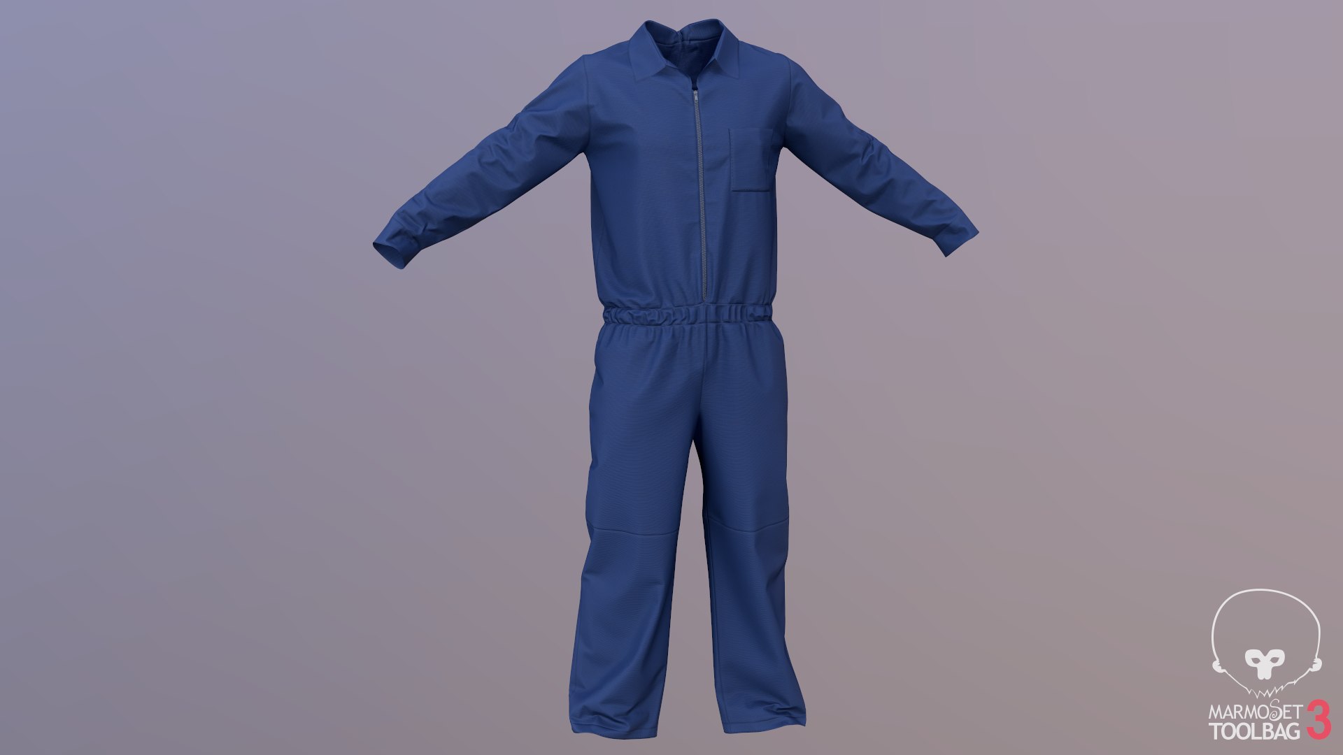 3D Blue Prison Overalls - TurboSquid 2045145