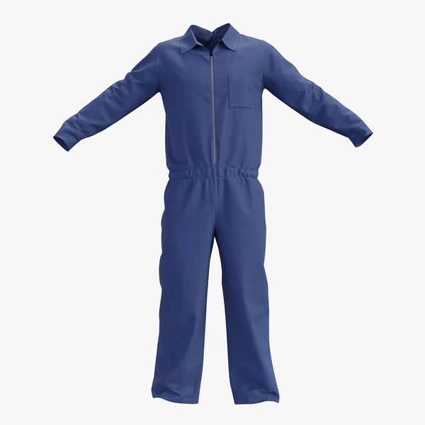 3D Blue Prison Overalls - TurboSquid 2045145